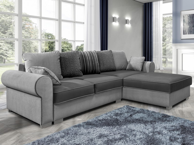 Rohová sedacia súprava Bern, světlá šedá/šedá/vzor | ASKO - NÁBYTOK