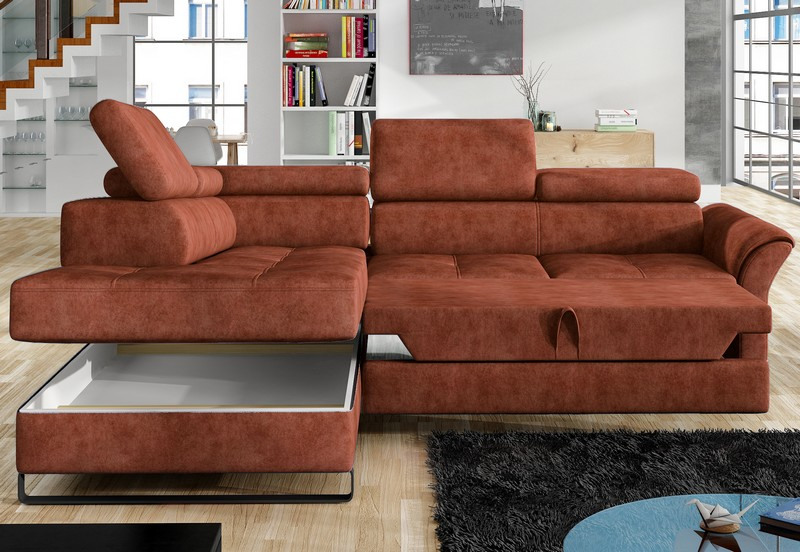 Rohová sedacia súprava Avanti 2OTKL-2FR, hrdzavá látka | ASKO - NÁBYTOK