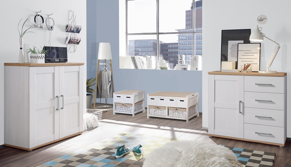 Lavica/botník Mariana, biela, 73 cm | ASKO - NÁBYTOK