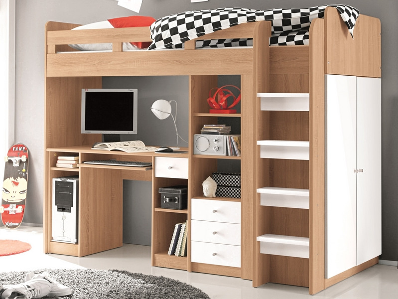 Zvýšená úložná posteľ so stolkom Unit | ASKO - NÁBYTOK