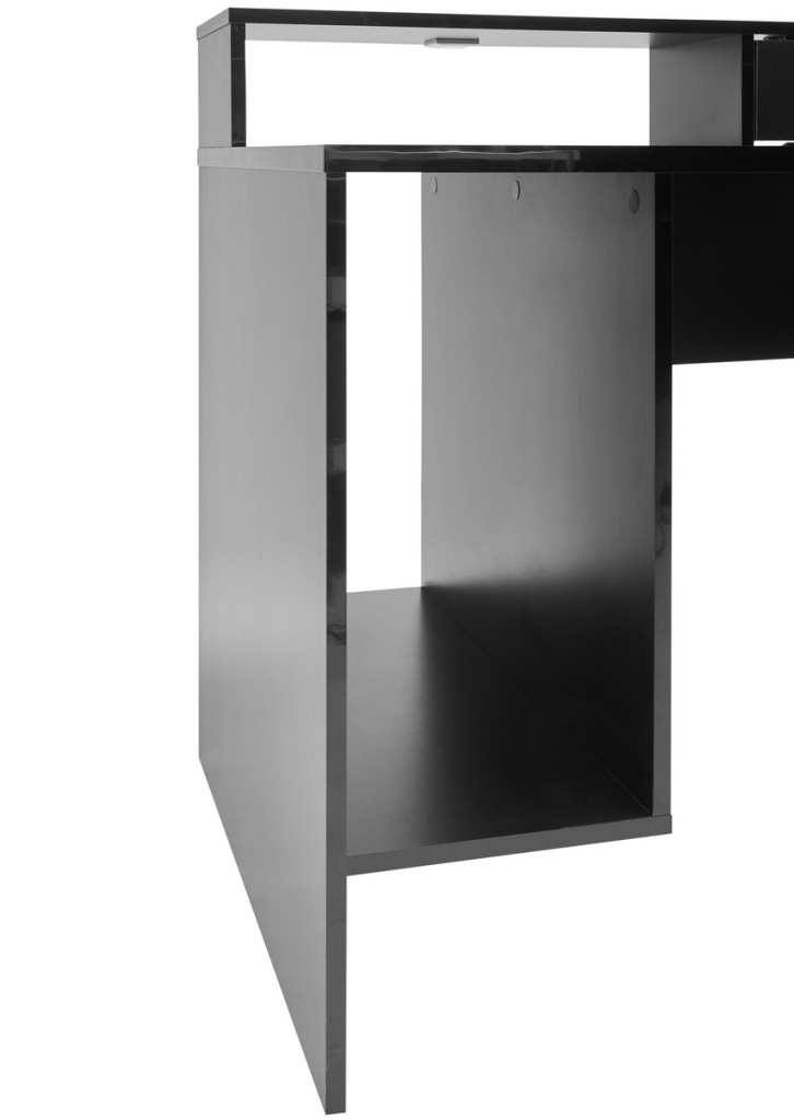 PC stôl s regálom a osvetlením Highscore 3, čierny | ASKO - NÁBYTOK