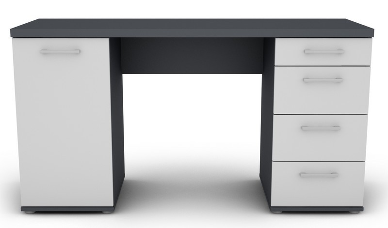 Písací stôl Walter, grafitovo sivý / biely | ASKO - NÁBYTOK