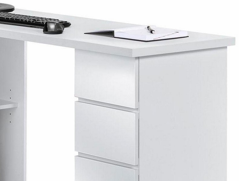 Rohový písací stôl Tobi, biely mat / biely lesk | ASKO - NÁBYTOK