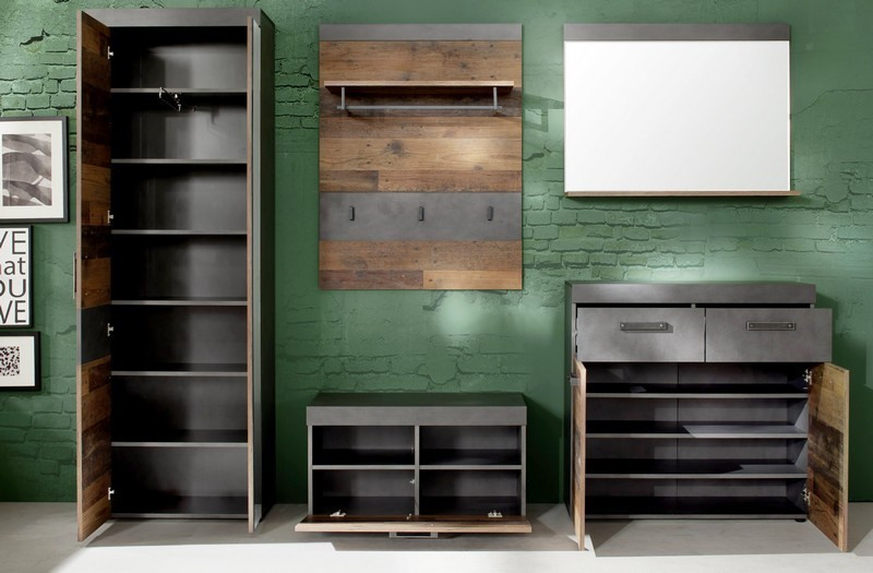 Predsieňová lavica/botník Indy, vintage optika | ASKO - NÁBYTOK