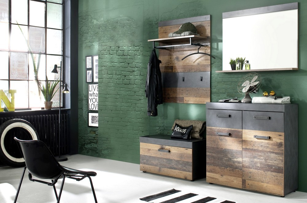 Predsieňová lavica/botník Indy, vintage optika | ASKO - NÁBYTOK