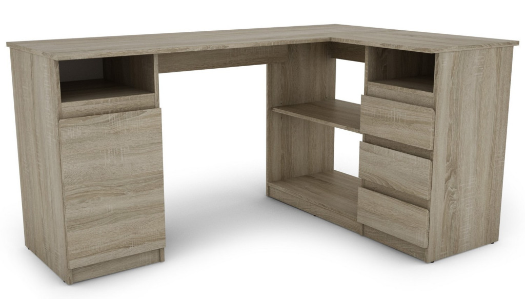 Rohový písací stôl Carlos, dub sonoma | ASKO - NÁBYTOK