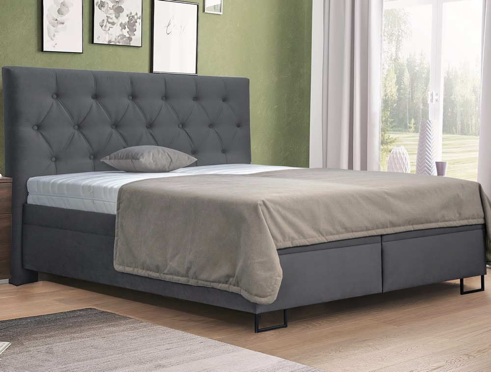 Posteľ Amy 180x200 cm, tmavo šedá látka | ASKO - NÁBYTOK