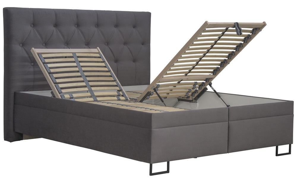 Posteľ Amy 180x200 cm, tmavo šedá látka | ASKO - NÁBYTOK