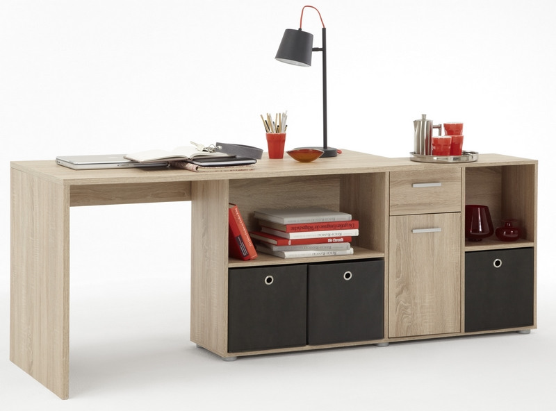 Písací stôl s regálom Lex, dub sonoma | ASKO - NÁBYTOK