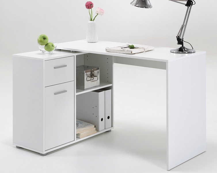 Písací stôl s regálom Albrecht, biely | ASKO - NÁBYTOK