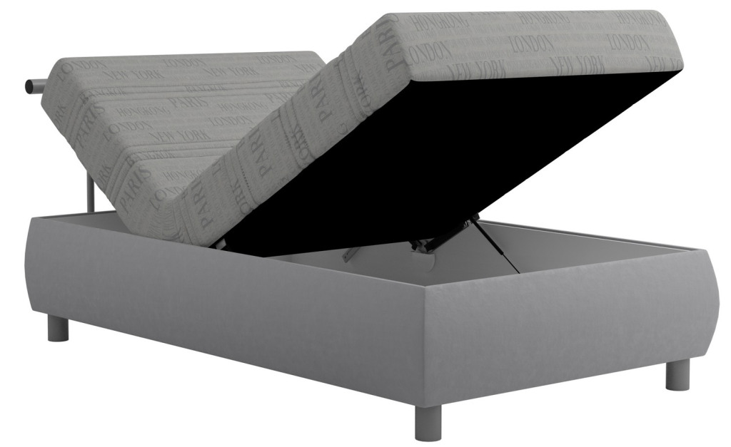 Posteľ Caribic 110x200 cm, světle šedá látka | ASKO - NÁBYTOK