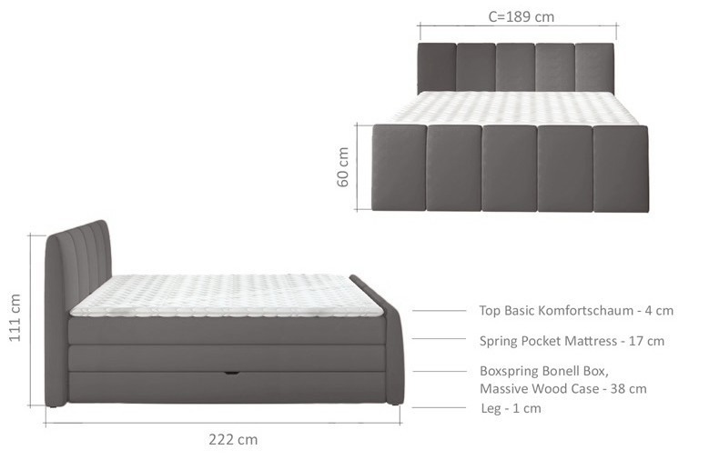 Posteľ boxspring Fresco 180x200 cm, svetlo hnedá látka | ASKO - NÁBYTOK