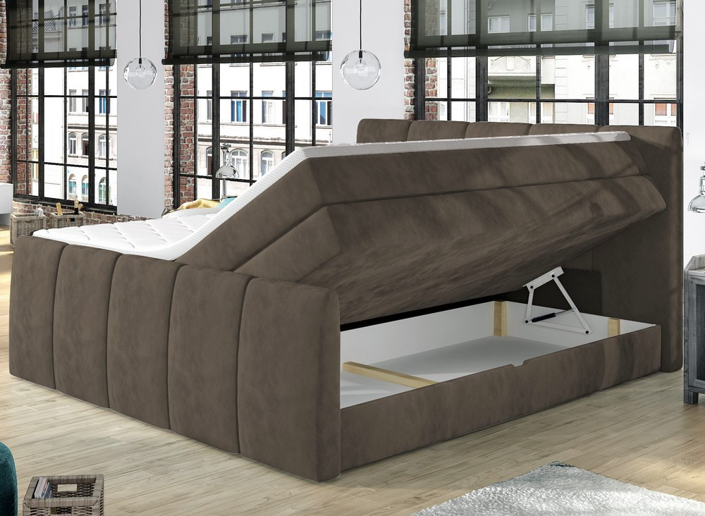 Posteľ boxspring Fresco 180x200 cm, svetlo hnedá látka | ASKO - NÁBYTOK