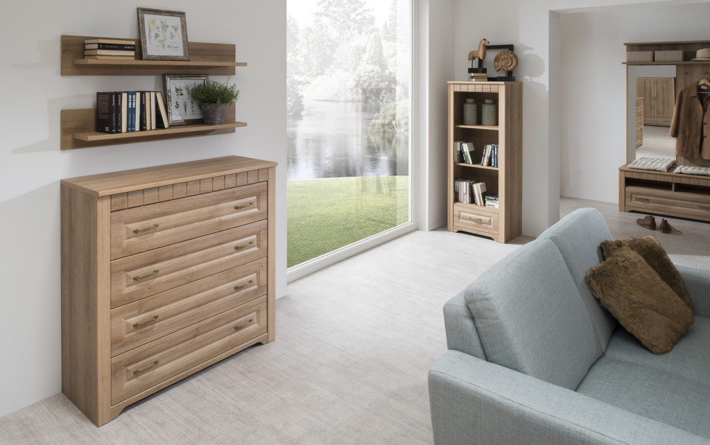 Zásuvková komoda Atik, dub riviéra | ASKO - NÁBYTOK