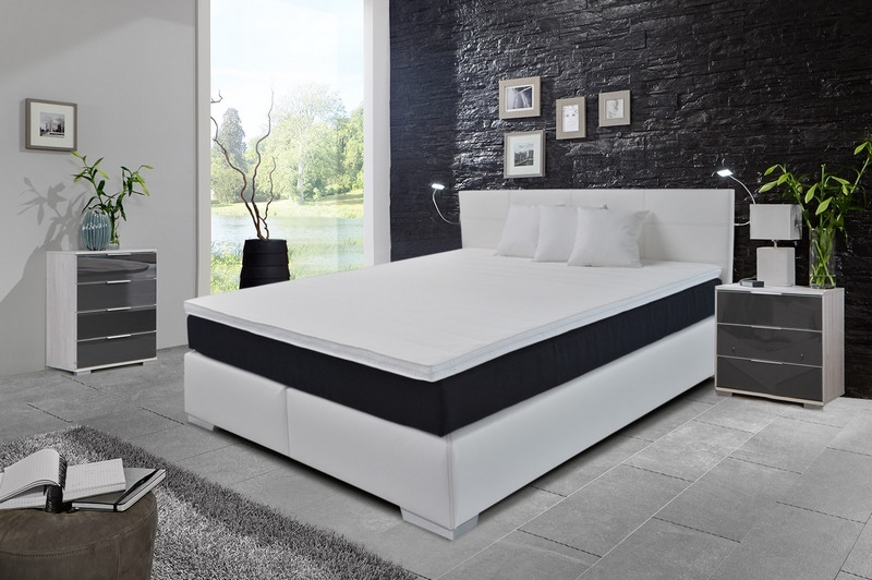 Posteľ boxspring Livorno 180x200 cm, biela ekokoža | ASKO - NÁBYTOK