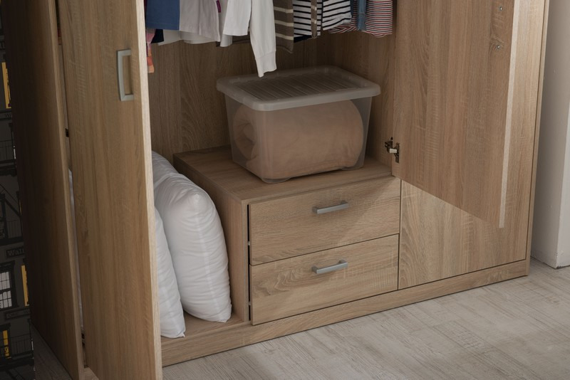 Šatníková skriňa Mega 140, dub sonoma | ASKO - NÁBYTOK