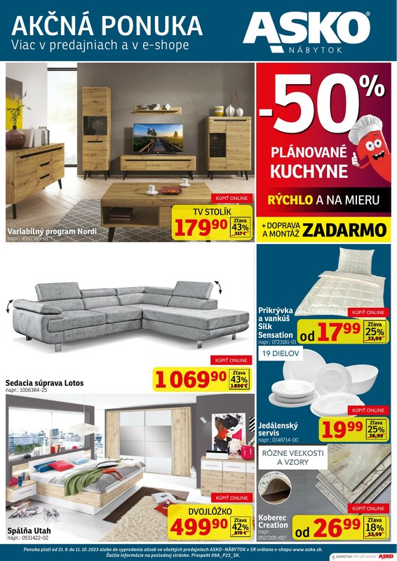ASKO NÁBYTOK - Akčná ponuka